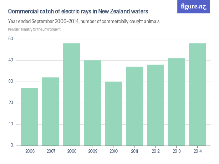 Commercial catch of electric rays in New Zealand waters - Figure.NZ