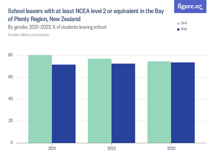 School Leavers With At Least NCEA Level 2 Or Equivalent In The Bay Of 