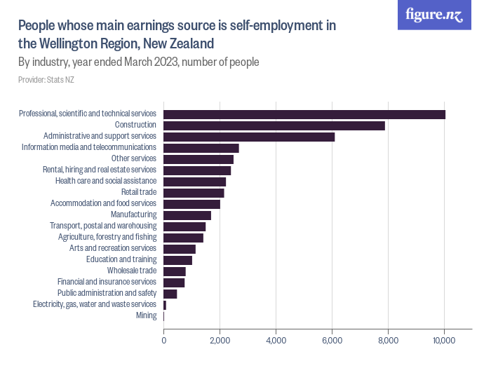 People whose main earnings source is self-employment in the Wellington ...